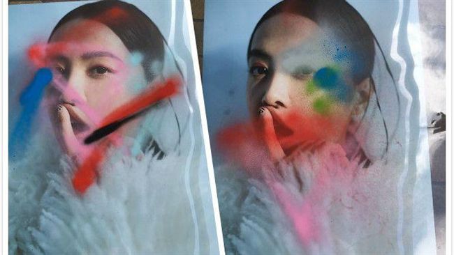 Jolin有夠狂！「畢卡林」用噴漆「噴臉」做畫 | 娛樂星聞