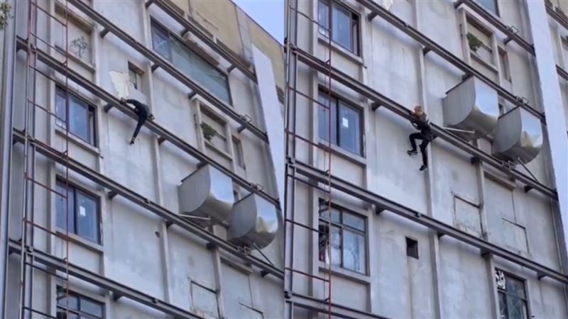 驚險片曝光！才跳青潭堰水壩惹議 跑酷男攻陷北市「海霸王」7樓外牆 | 社會 | 三立新聞網 SETN.COM