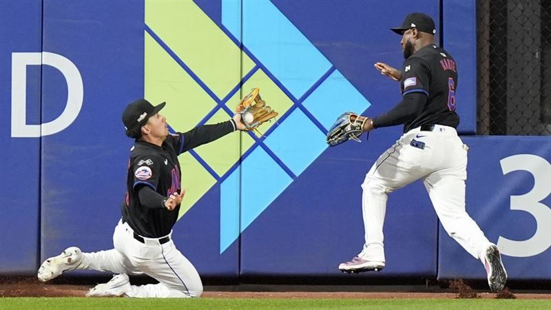 MLB／大都會外野手滑接還閃過隊友 超神美技讓道奇長打變高飛犧牲打 | 運動 | 三立新聞網 SETN.COM