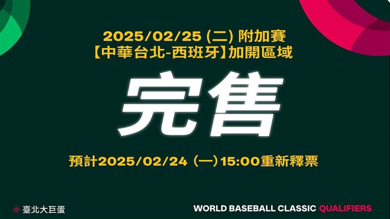 WBC資格賽／沒搶到票還有機會！台灣隊附加賽完售 「15點重新釋票」 | 運動 | 三立新聞網 SETN.COM