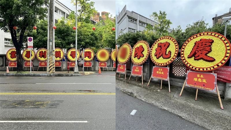 爸爸高調慶祝女兒國中畢業！11座巨型花圈排校門 網笑：還以為人生畢業 | 生活 | 三立新聞網 SETN.COM