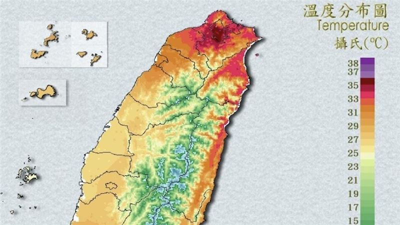 內湖飆38.2度全台最熱！台北整塊「紅到發黑」 雙北佔高溫排行前10名 | 生活 | 三立新聞網 SETN.COM
